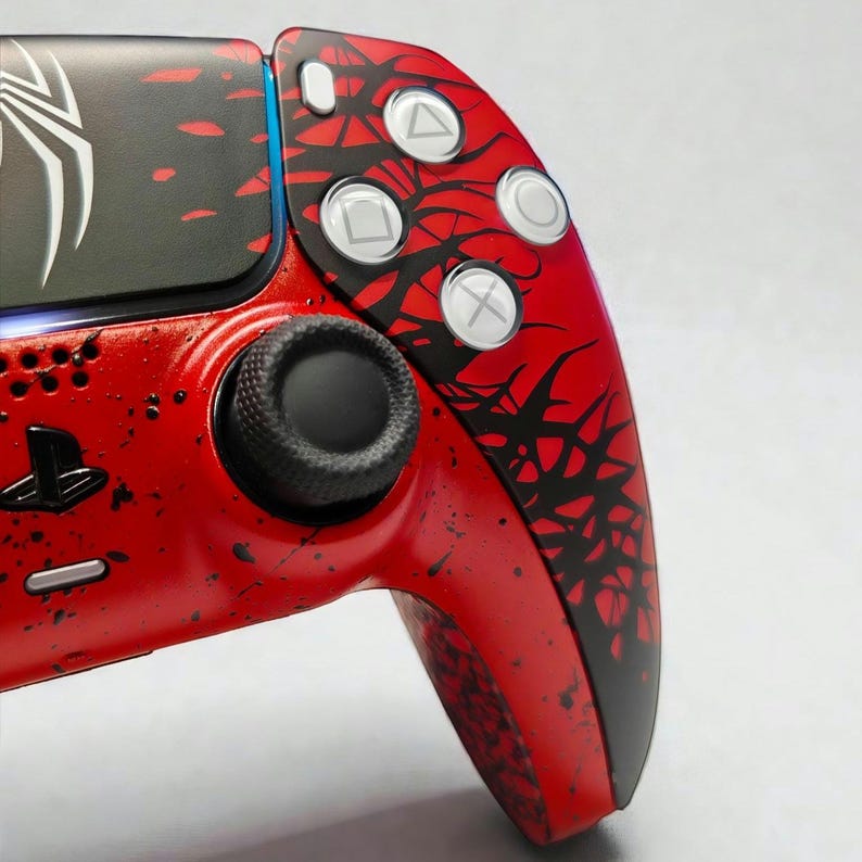 Custom PS5 Controller With Paddles – "spiderman" Design – Modded Dualsense – Personalized PS5 ...