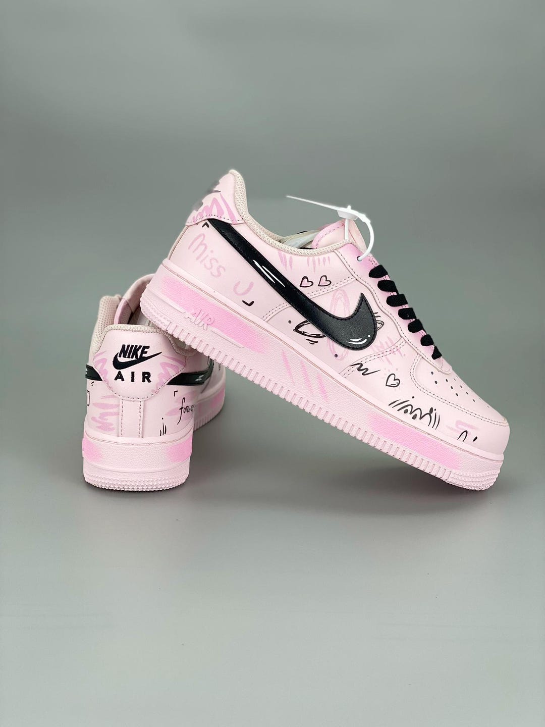 Custom Pink Sakura Themed AF1 Sneaker：hand Painted Graffiti Art,custom ...
