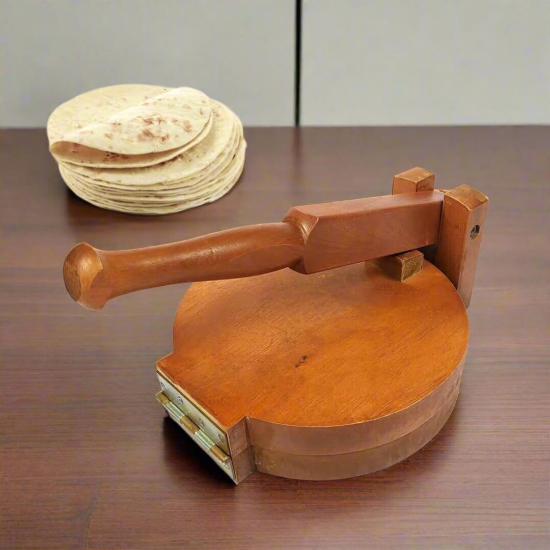 Wooden Roti Maker | Handcrafted Sheesham Wood Chapati Press, Easy‑clean ...