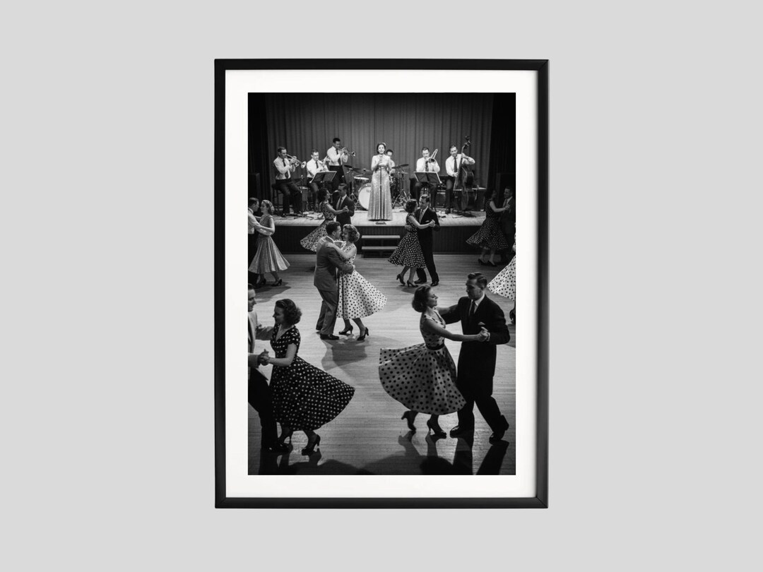 Vintage Dance Hall With Couples Swinging to Live Band Music - Etsy