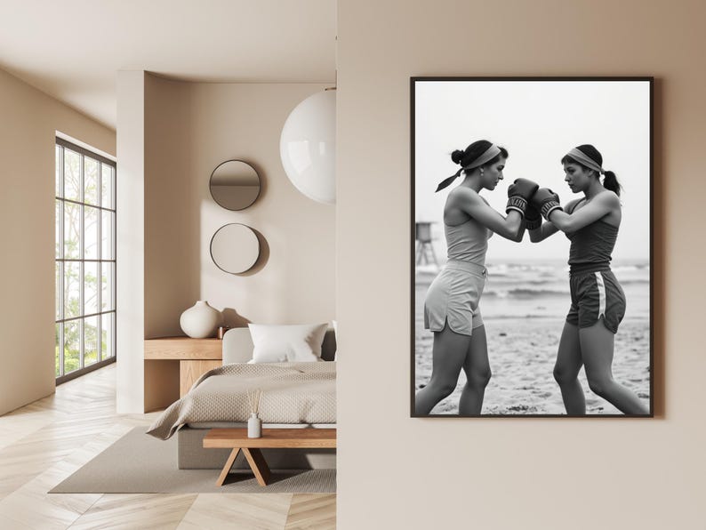 1930s Women Boxing Print,beach Boxing Matchvintage Beach Sparring Photo ...