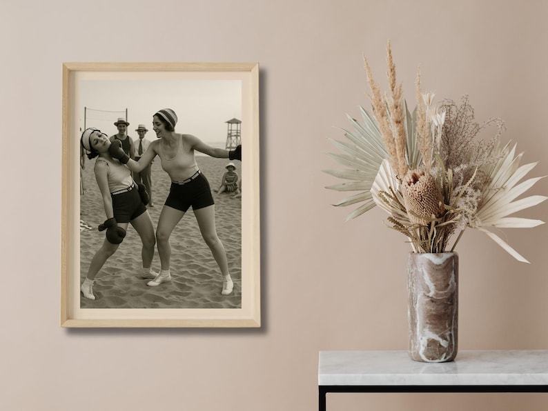 1930s Women Boxing Print,beach Boxing Matchvintage Beach Sparring Photo ...