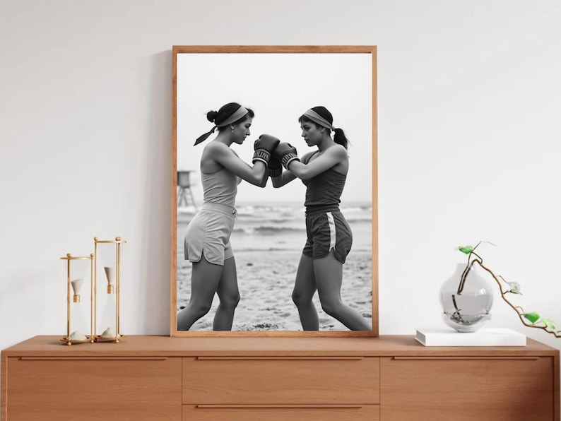 1930s Women Boxing Print,beach Boxing Matchvintage Beach Sparring Photo ...