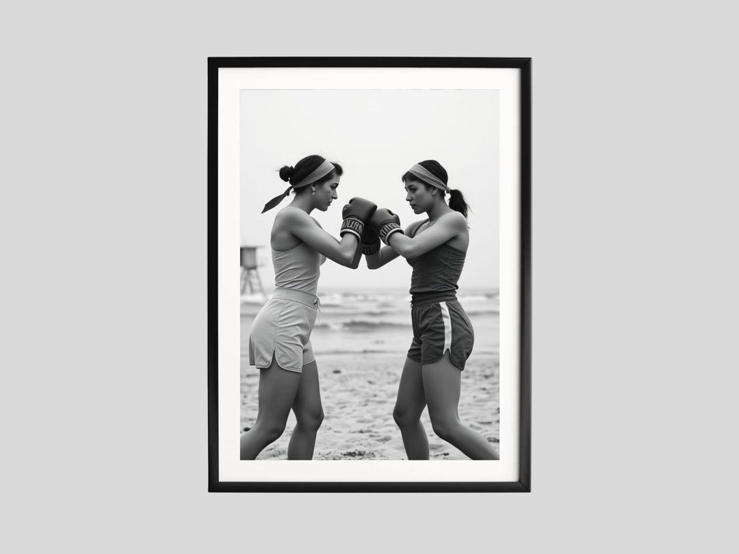 1930s Women Boxing Print,beach Boxing Matchvintage Beach Sparring Photo ...