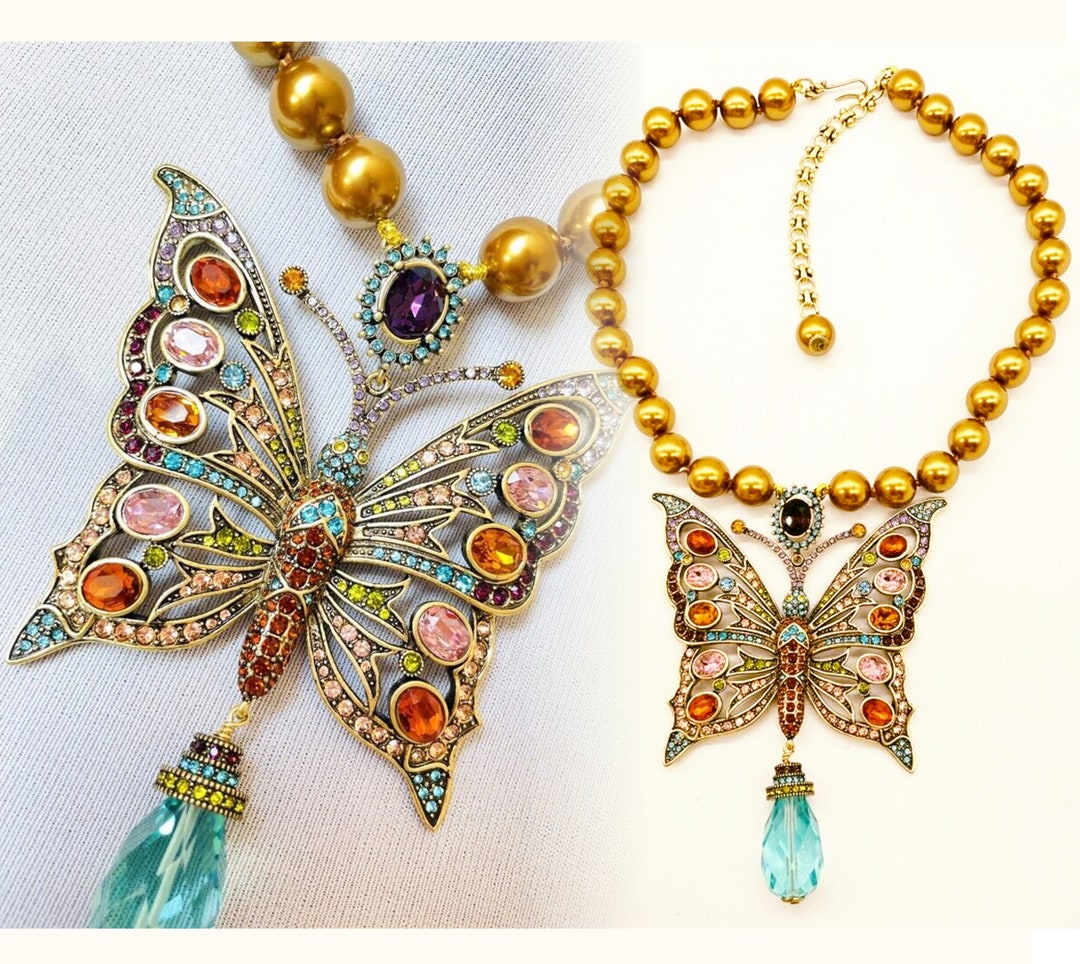 Heidi Daus Butterfly Crystal Necklace Signed Heidi Daus New Without ...