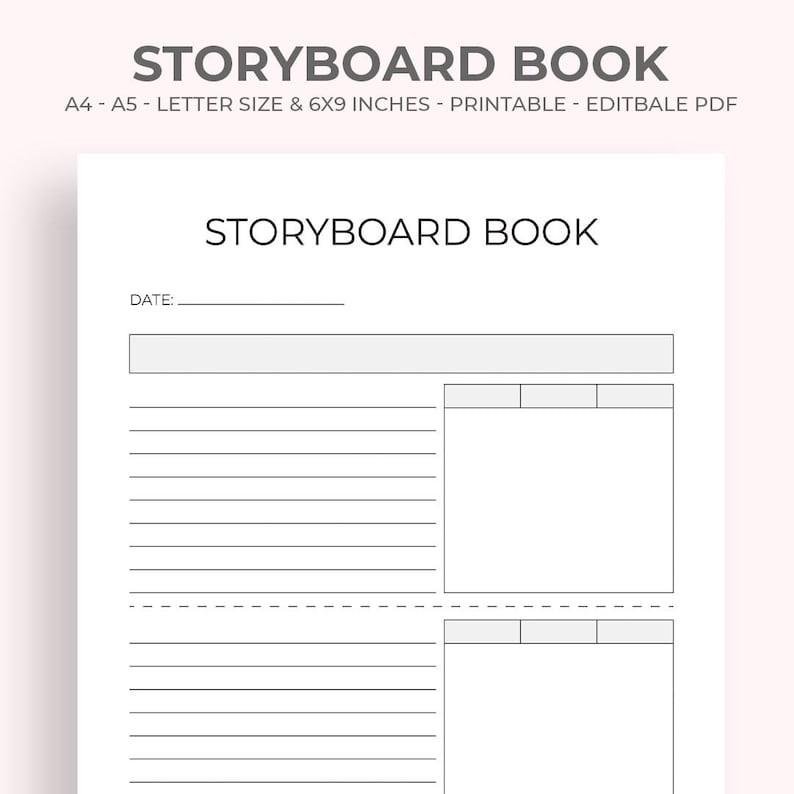 Printable Storyboard Template: Video Planner (PDF Download) - Etsy