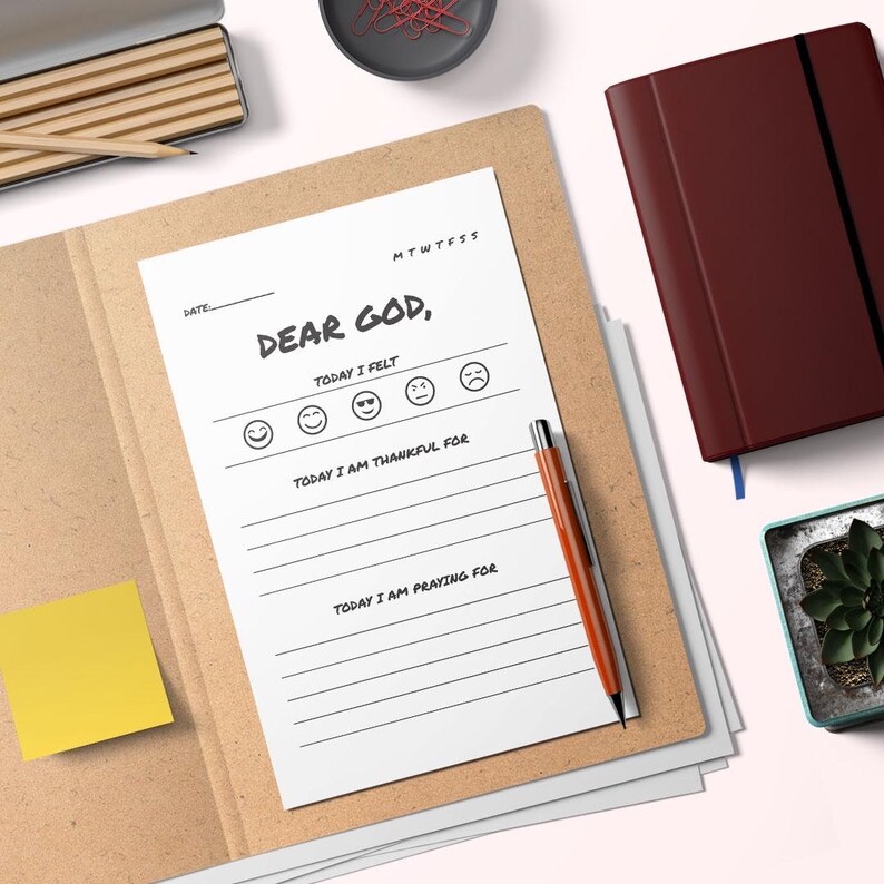 Kids Daily Prayer Journal | Christian Worksheet (editable PDF ...