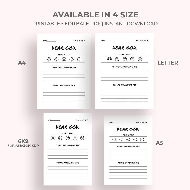 Kids Daily Prayer Journal | Christian Worksheet (editable PDF ...