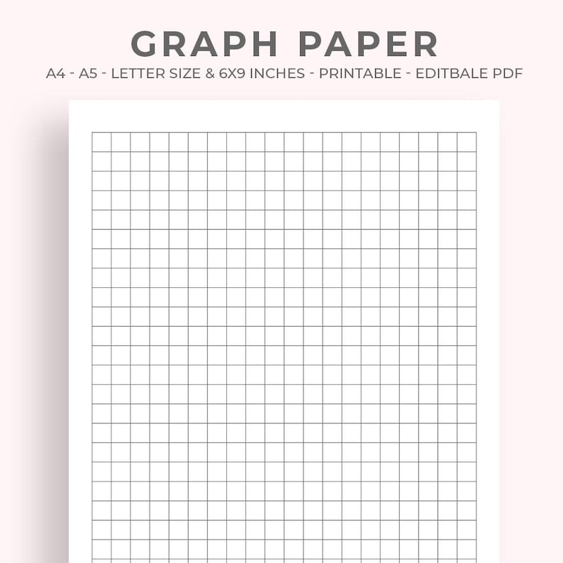 Printable Graph Paper PDF, Blank Grid Paper Notebook for Math ...