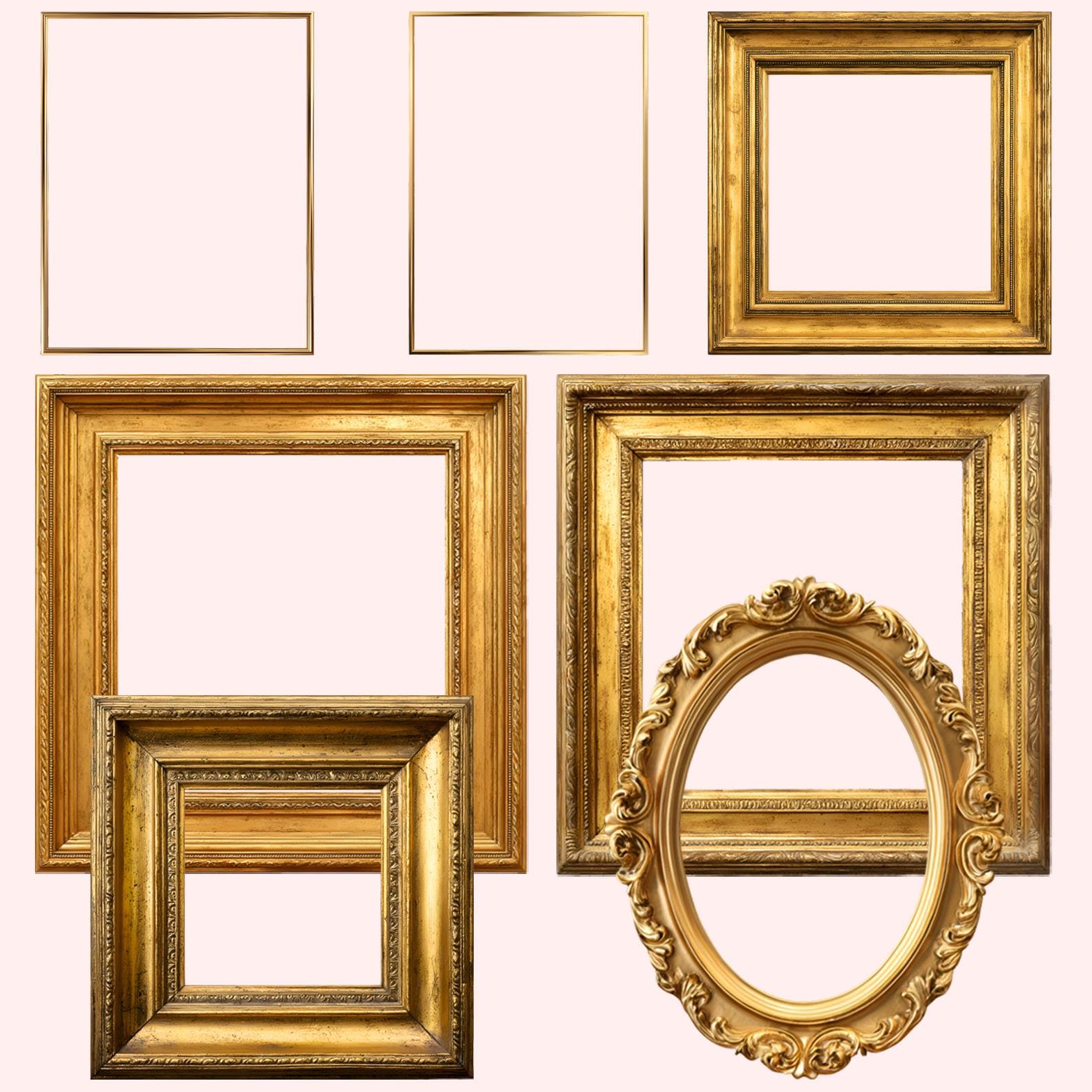 Gold Frame Clipart Bundle, Ornate Luxury Frames, 40 PNG - Etsy