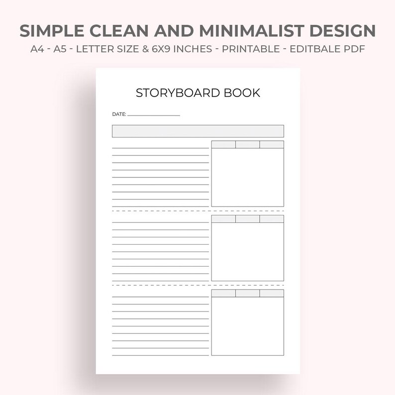 Printable Storyboard Template: Video Planner (PDF Download) - Etsy