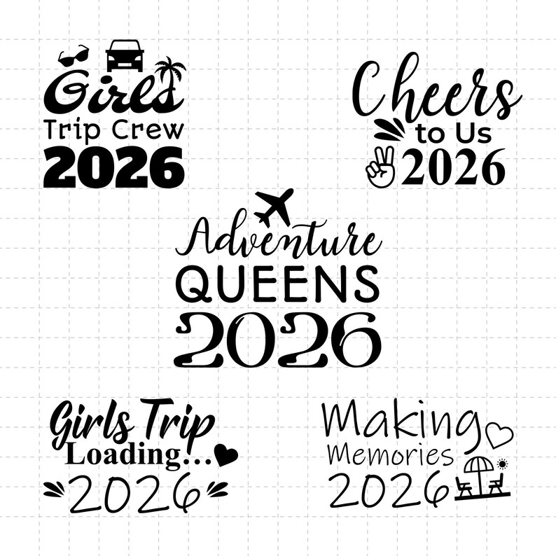 Girls Trip 2026 SVG Bundle | Vacation Squad Shirt Design (digital Files ...