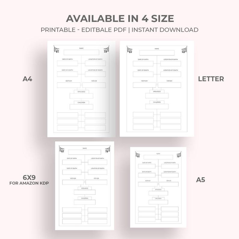 Family Tree Workbook | Genealogy Planner | Family History Printable - Etsy