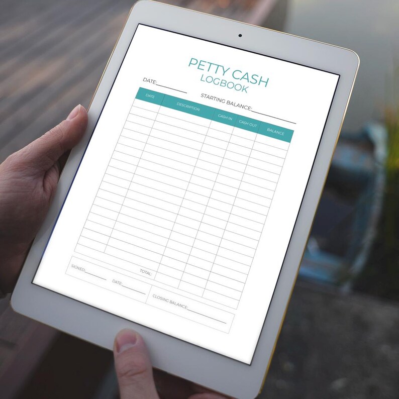 Petty Cash Logbook Printable: Business Ledger (A4, Letter, 6x9, A5 PDF ...