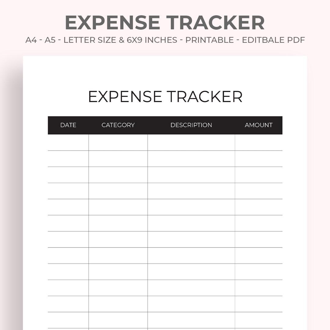 Printable Expense Tracker: Business, Personal Finance (PDF Download A4 ...