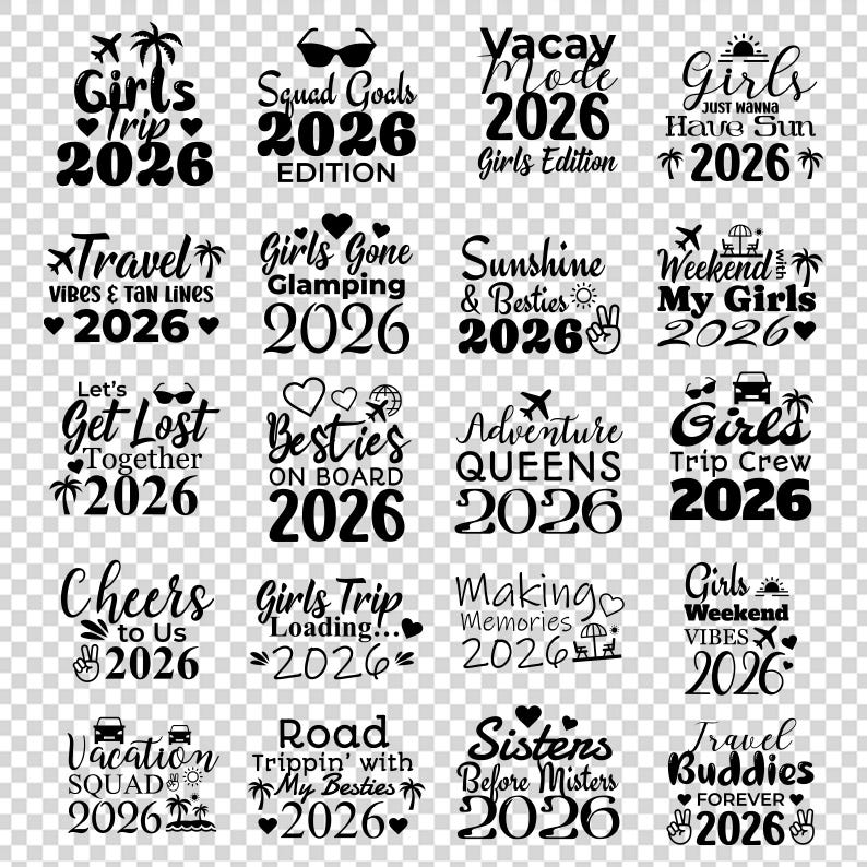 Girls Trip 2026 SVG Bundle | Vacation Squad Shirt Design (digital Files ...