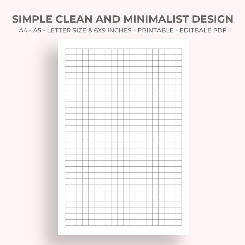 Printable Graph Paper PDF, Blank Grid Paper Notebook for Math, Engineering, Planning & KDP ...