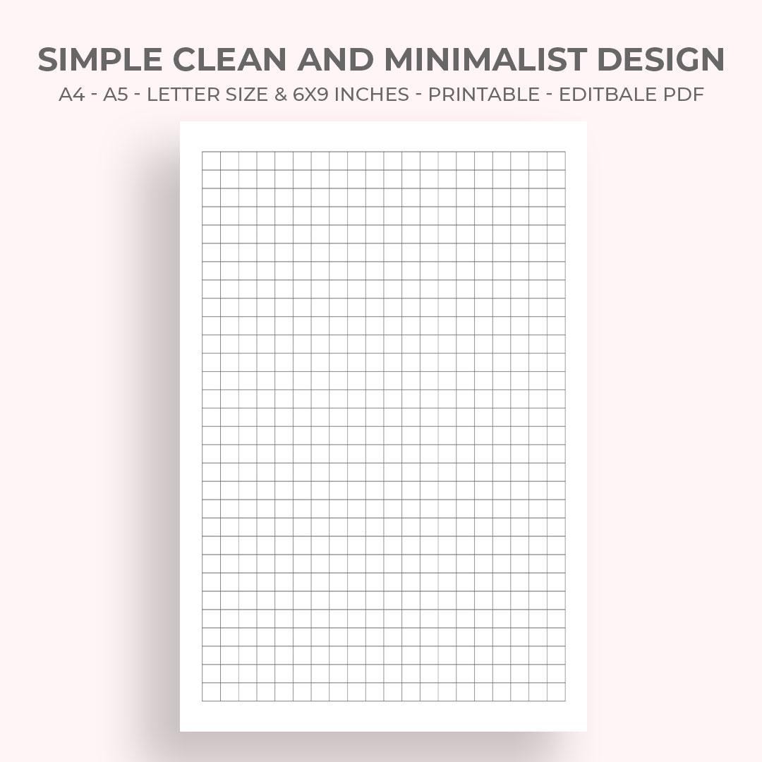 Printable Graph Paper PDF, Blank Grid Paper Notebook for Math ...