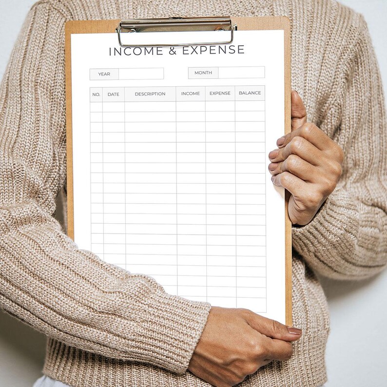 Income and Expense Tracker Printable, Minimalist Budget Planner PDF ...