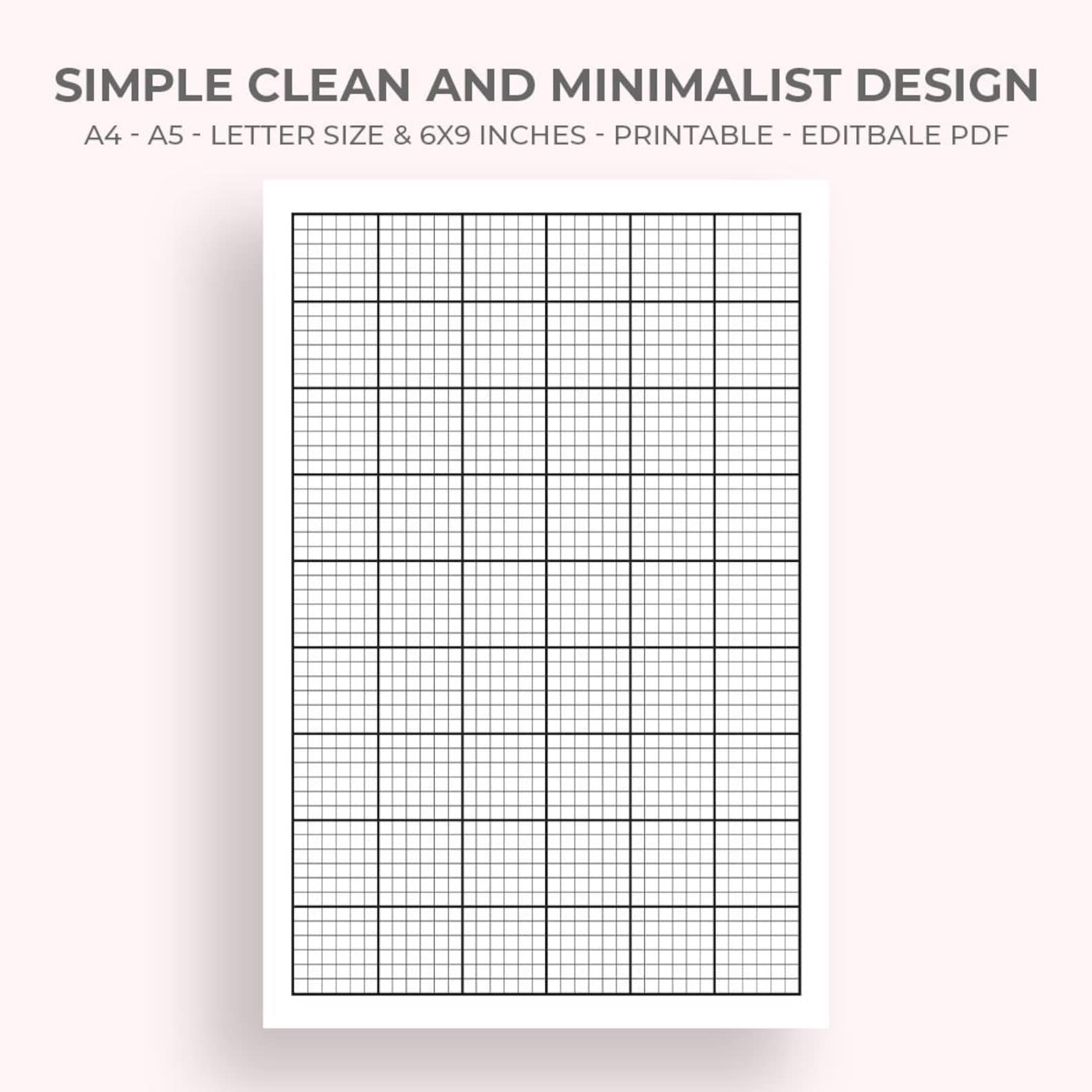Printable Knitting Graph Paper: A4, Letter, 6x9, A5 Sizes (PDF Download ...