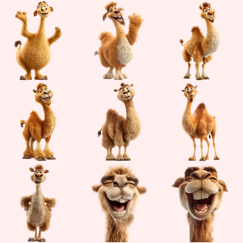 Funny Camel Clipart Bundle – 60 Kawaii Animal Pngs (digital Download ...