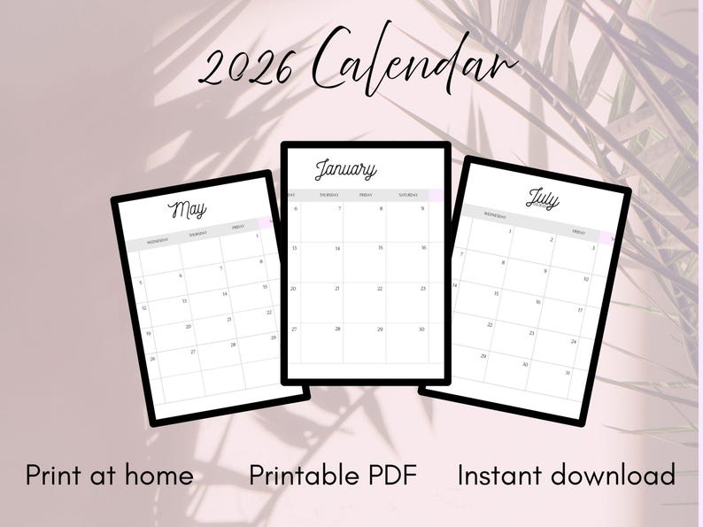 2026 Minimalist Calendar: Printable Monthly Planner (A4 & Letter Size ...