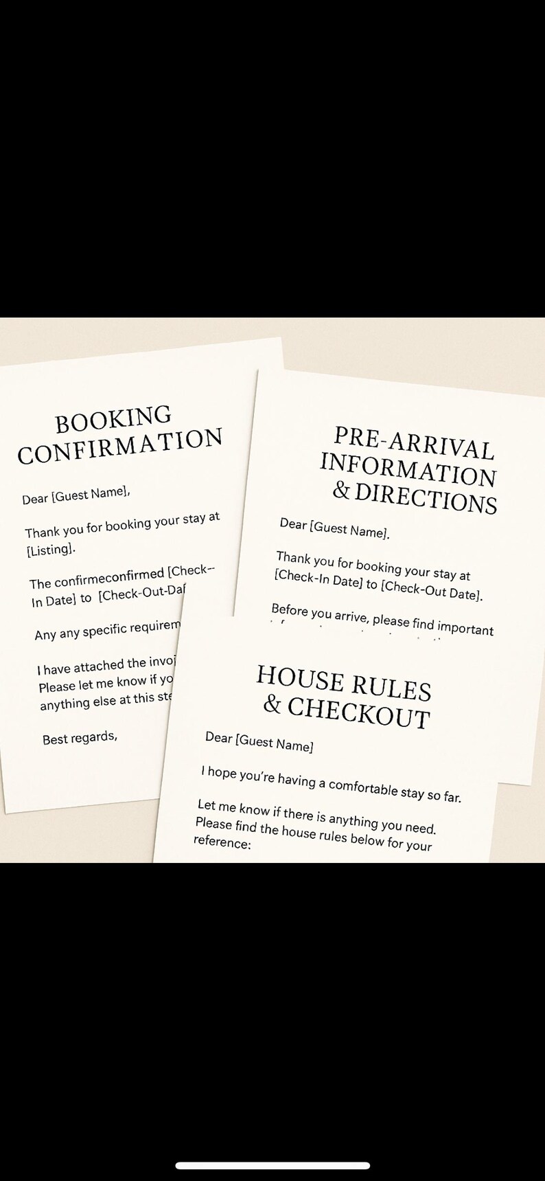 Airbnb Message PDF Templates UK | Guest Communication, Booking Replies ...