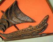 Items similar to Witco Wooden Outrigger. Mid-Century 1960s Wall Art ...