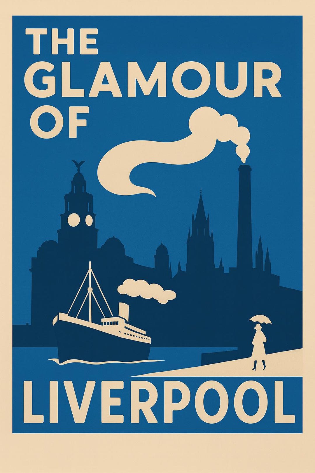 The Glamour of Liverpool - Blue Edition (everton Inspired), Retro Print ...