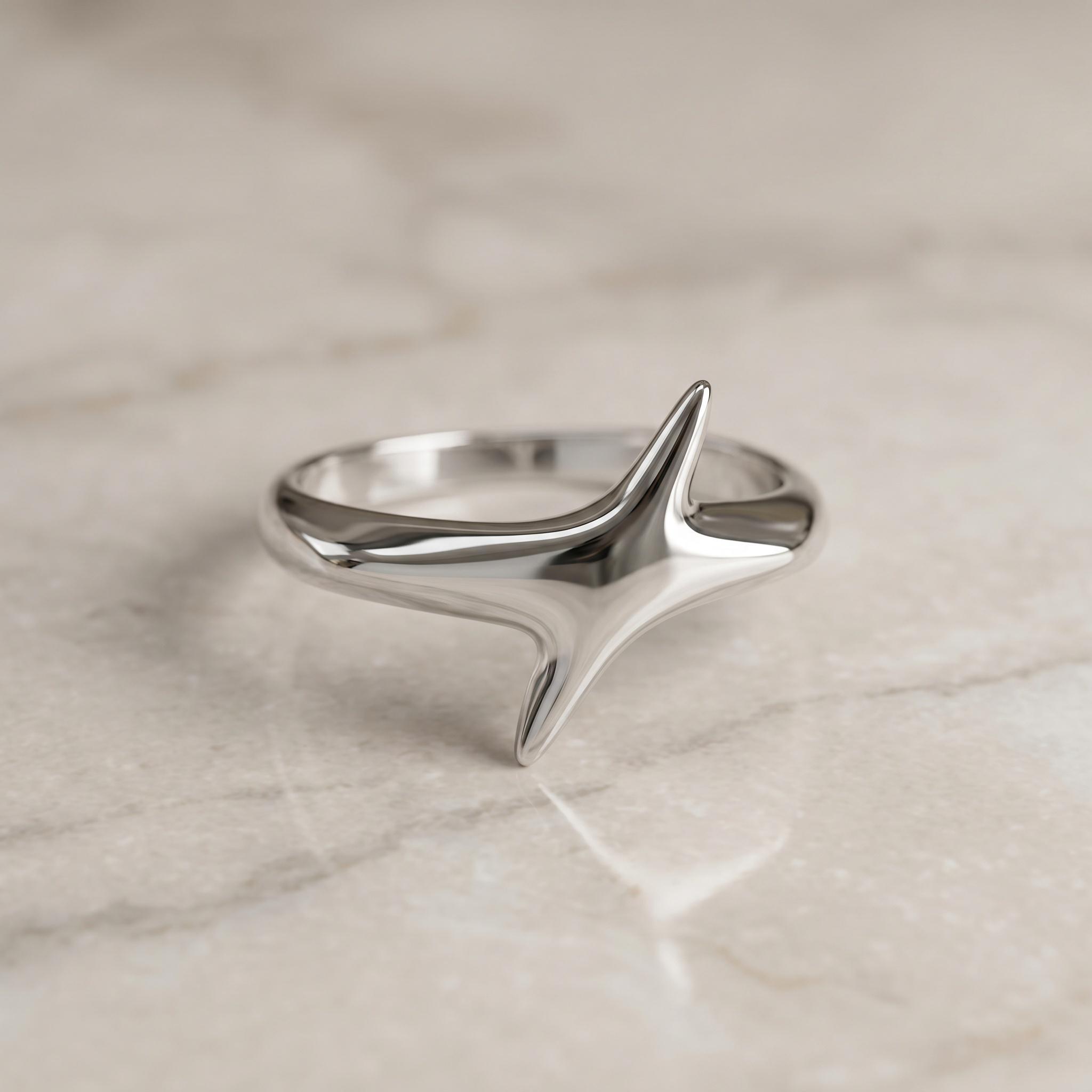 Sculptural Star Ring · Minimalist Statement Ring · Stainless Steel Ring ...