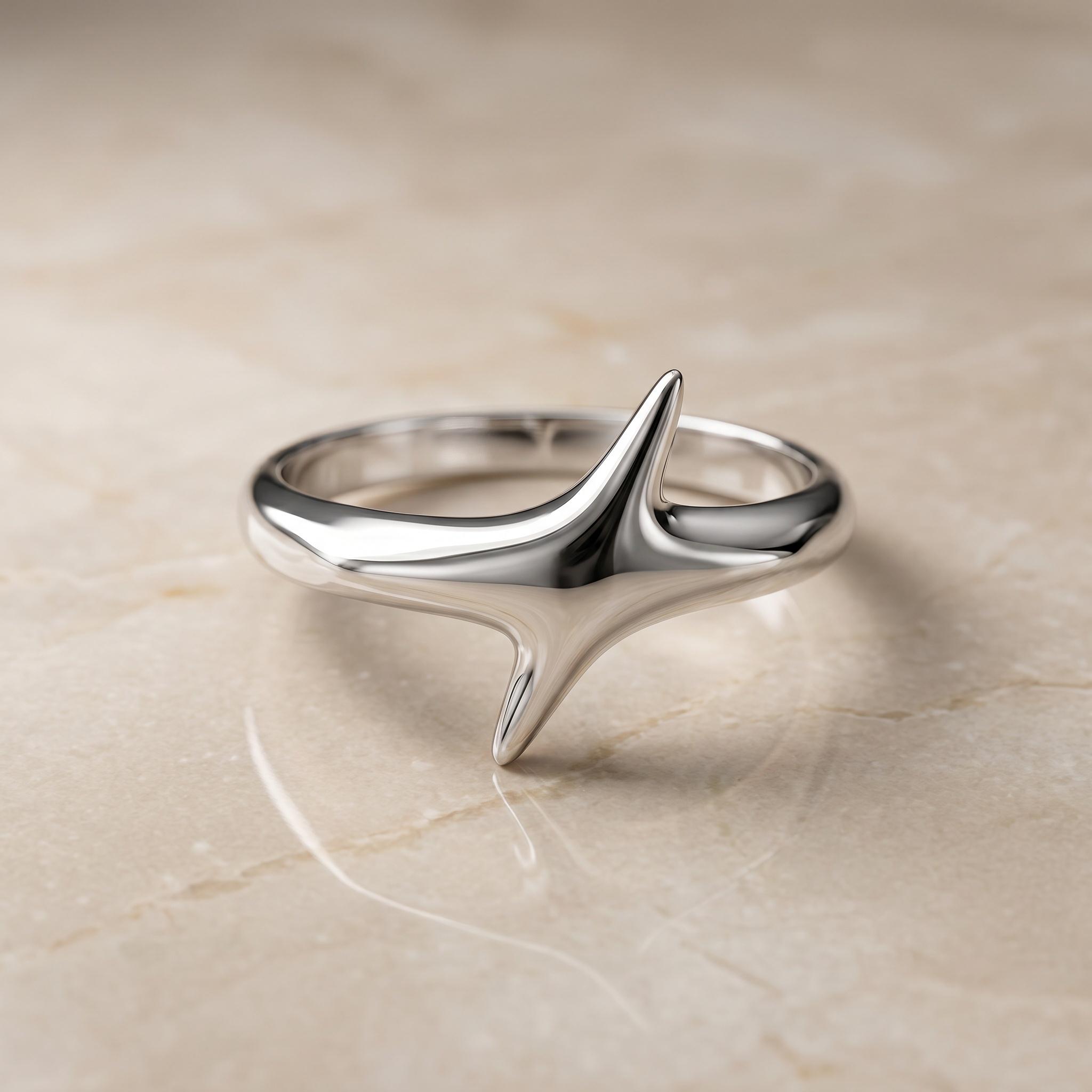 Sculptural Star Ring · Minimalist Statement Ring · Stainless Steel Ring ...