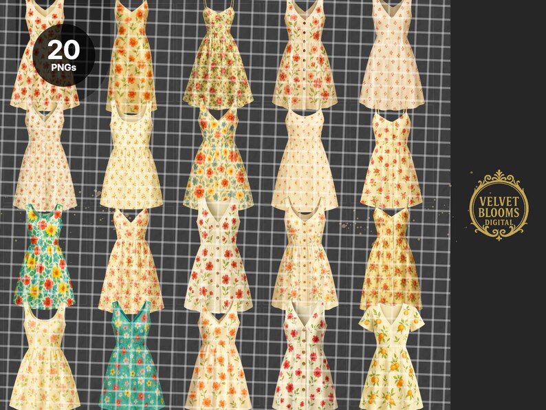 Floral Dress Sticker Pack for Crafting (digital Download) - Etsy