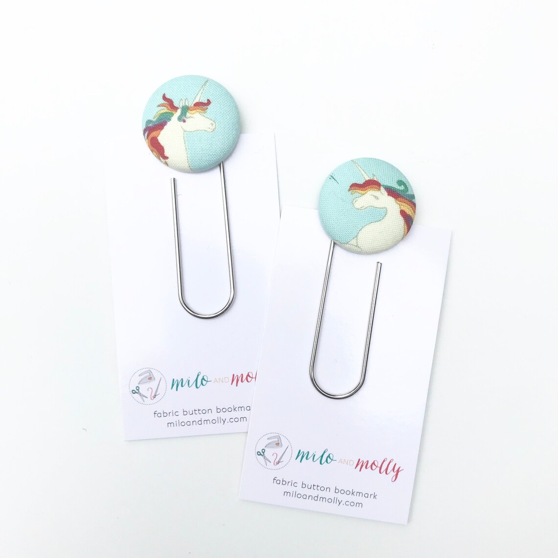 Jumbo Paperclip Bookmark. Rainbow Unicorns. Teacher Gift for End of ...