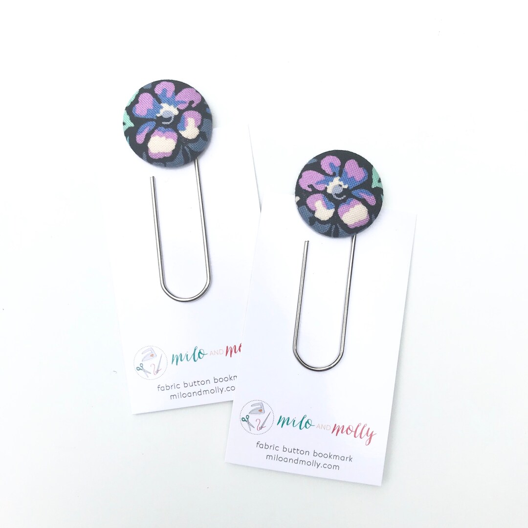 Large Paperclip Bookmark. Purple Flower. Gift for Him. Ready to Ship ...