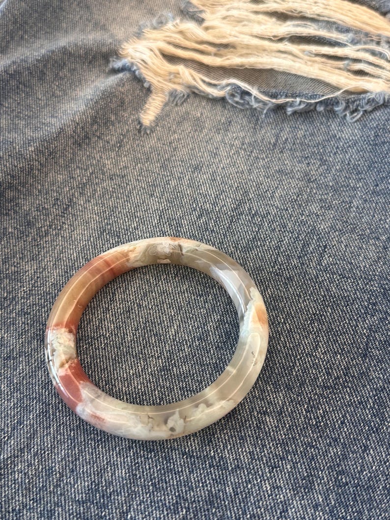 Pulsera única de jade y ágata con flor natural de 54,2 mm, piedra ...