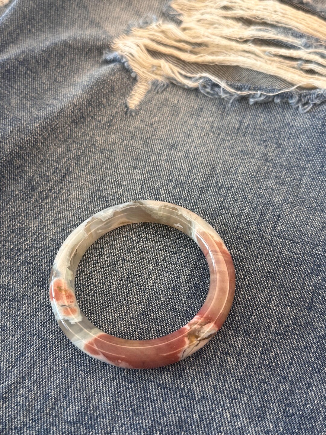 Pulsera única de jade y ágata con flor natural de 54,2 mm, piedra ...