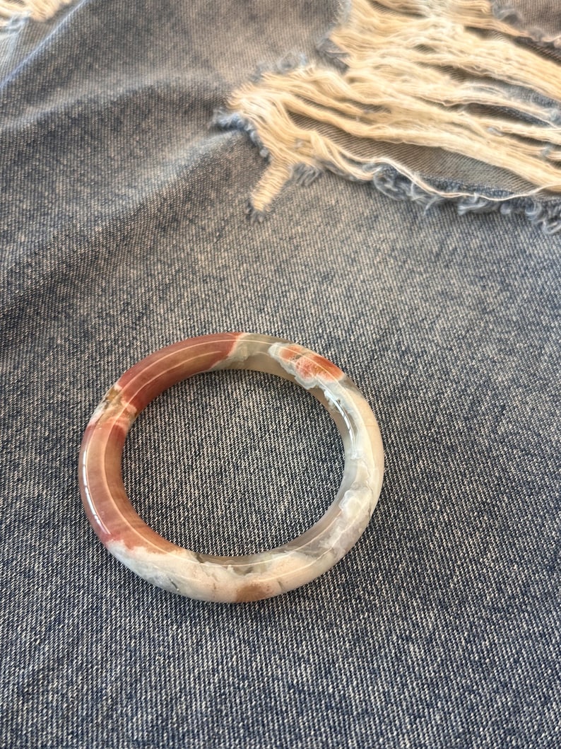 Pulsera única de jade y ágata con flor natural de 54,2 mm, piedra ...