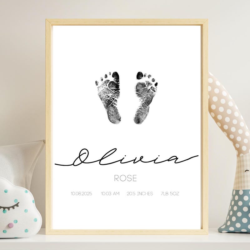 Footprint Birth Poster - Etsy