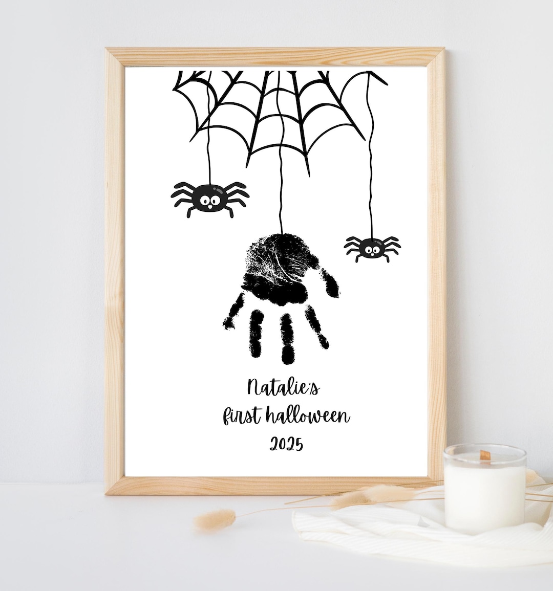 Baby's First Halloween Footprint Art: Spider Web Keepsake (digital ...