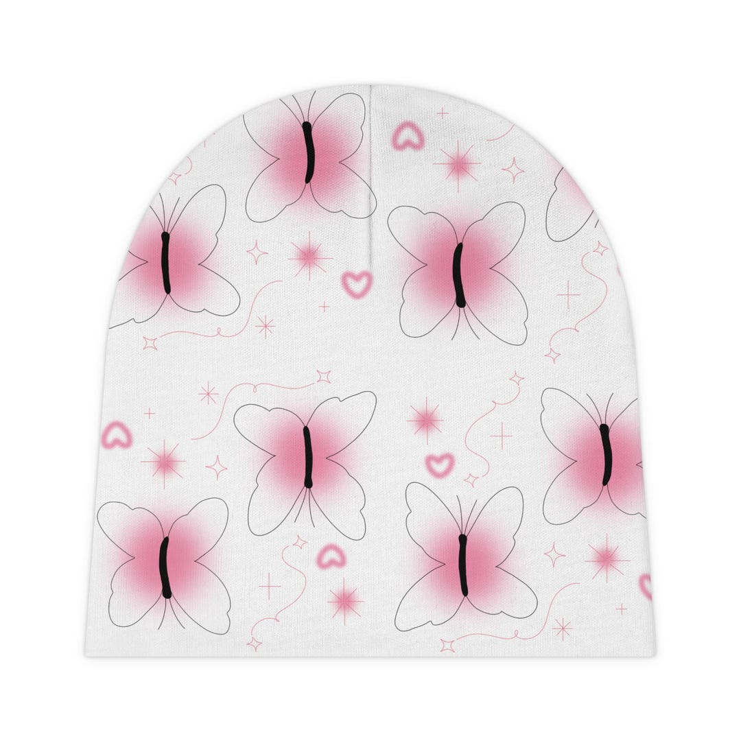 Cute Butterflies Baby Beanie, Infant Hat, Newborn Gift, Spring Fashion ...