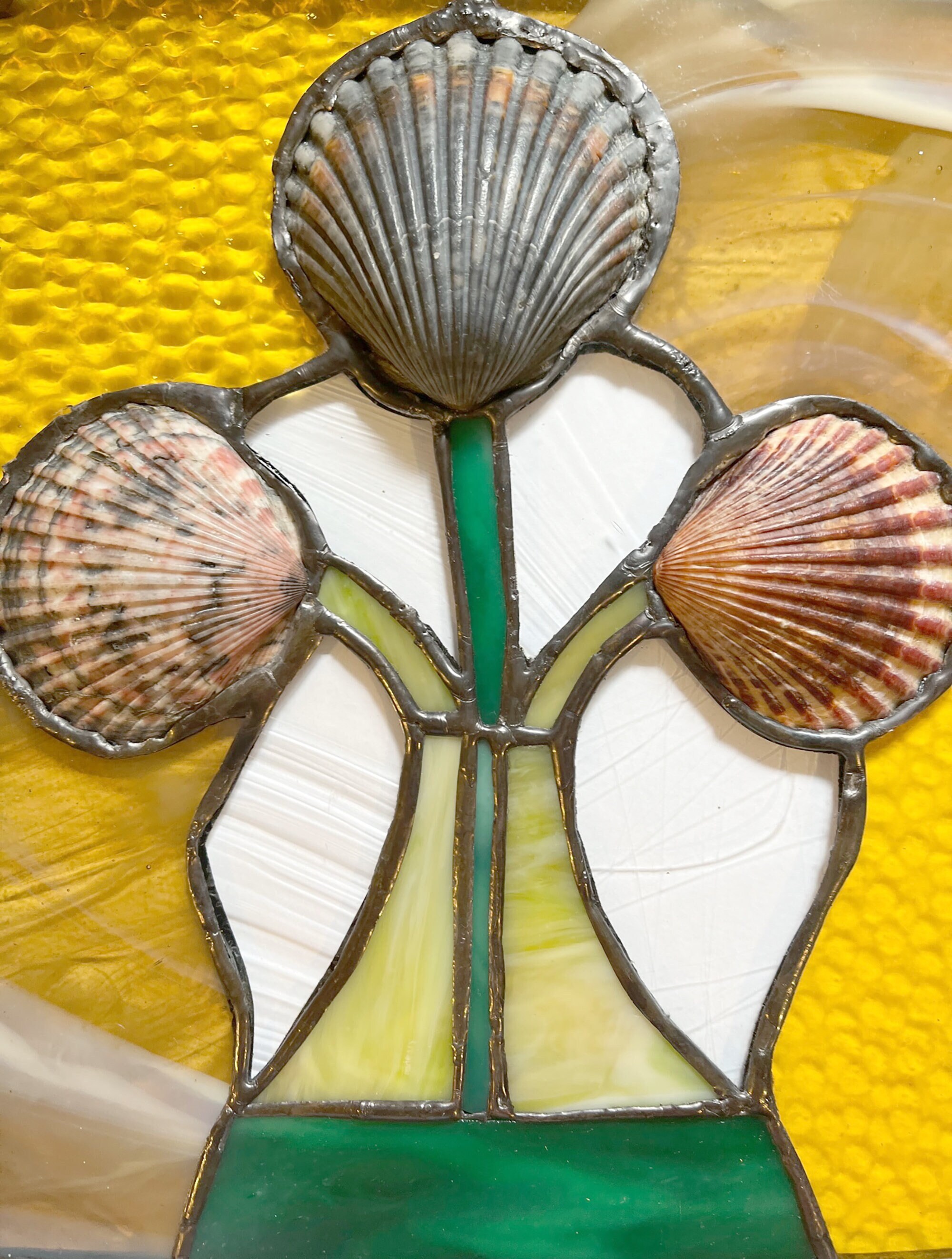 Sprouted Shells Stained Glass Panel - Etsy