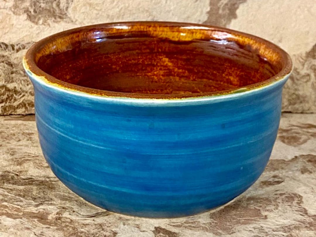Ocean Blue & Rust Bowl - Etsy