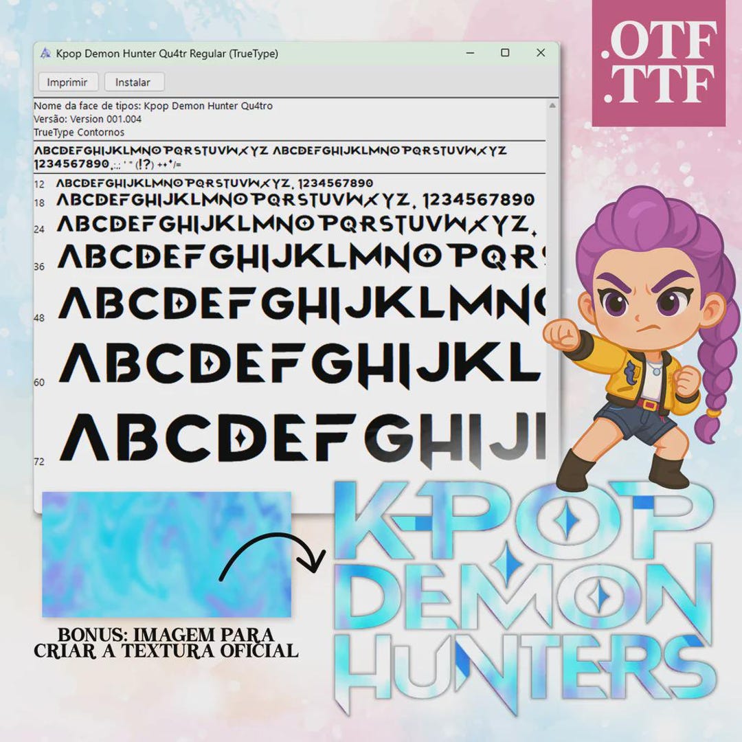 Kpop Hunters Girl, Schriftart-Inspiration, sofortiger Download, OTF ...