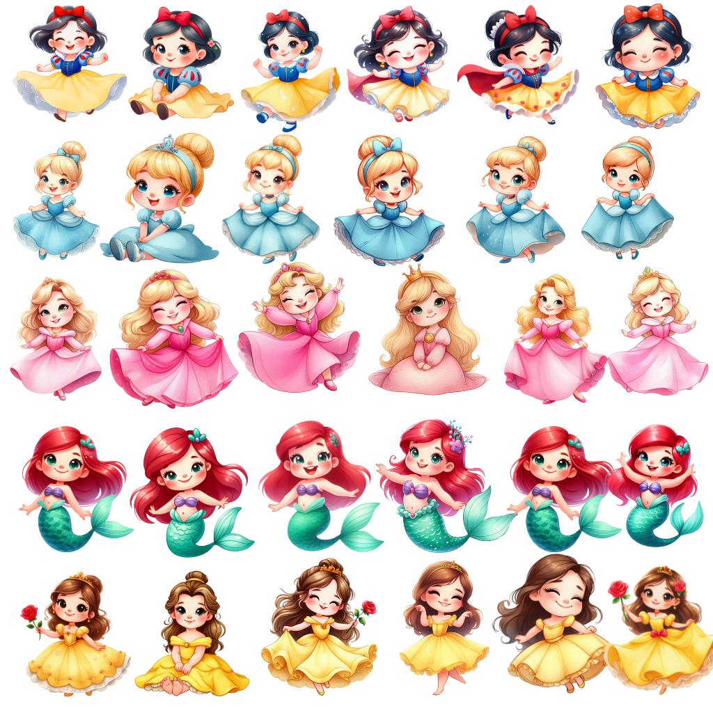 Princess Cute, Digital Kit, Mega Bundle, Clipart Inspiration, Instant ...