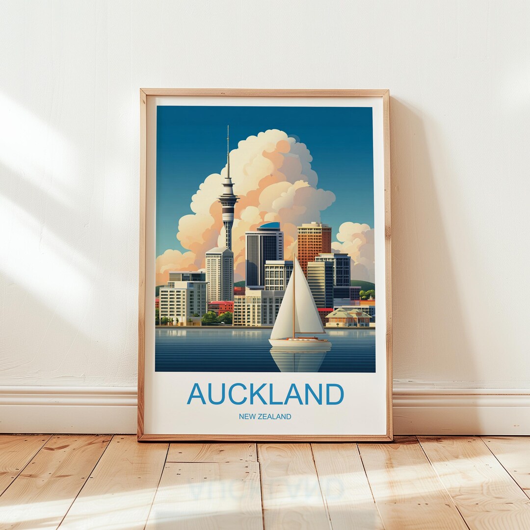 Auckland Travel Poster: Vintage New Zealand City Art (digital Download ...
