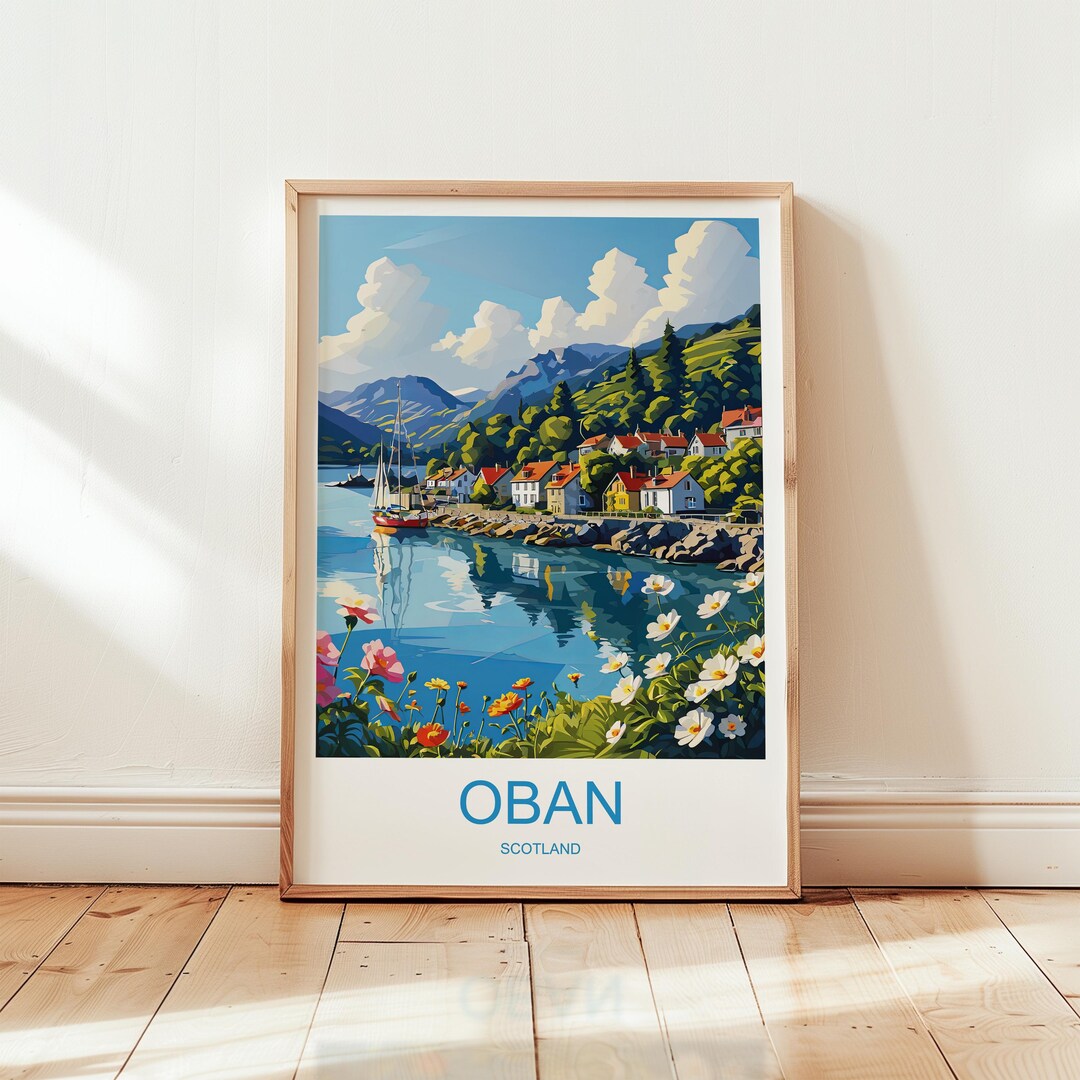 Oban Travel Poster – Vintage City Print, Printable Wall Art, Scotland ...