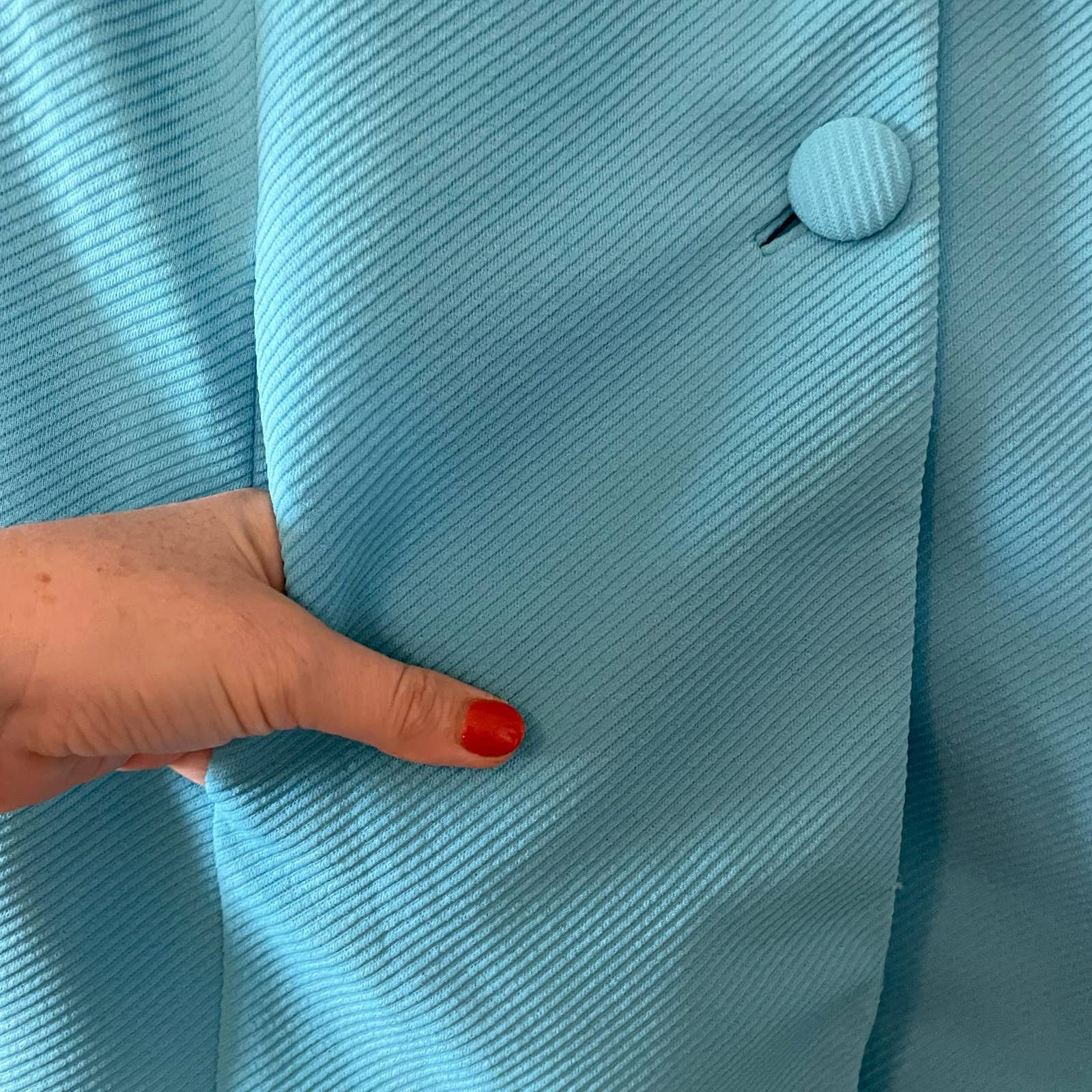 Vintage 60s Mod Edith Flagg Sky Blue Duster Jacket Crimplene - Etsy