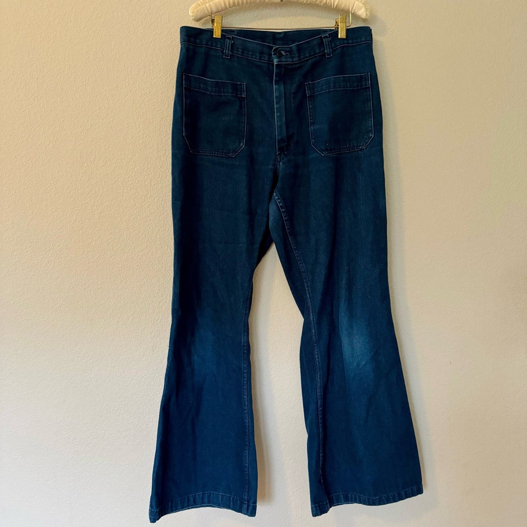 Vintage US Navy Sailor Flare Jeans 80s Denim Trousers Type I Size 35R ...
