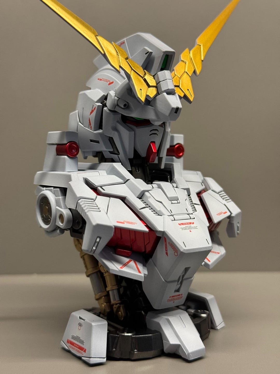 Custom Painted Unicorn Gundam Bust: LED Mecha Statue - Etsy