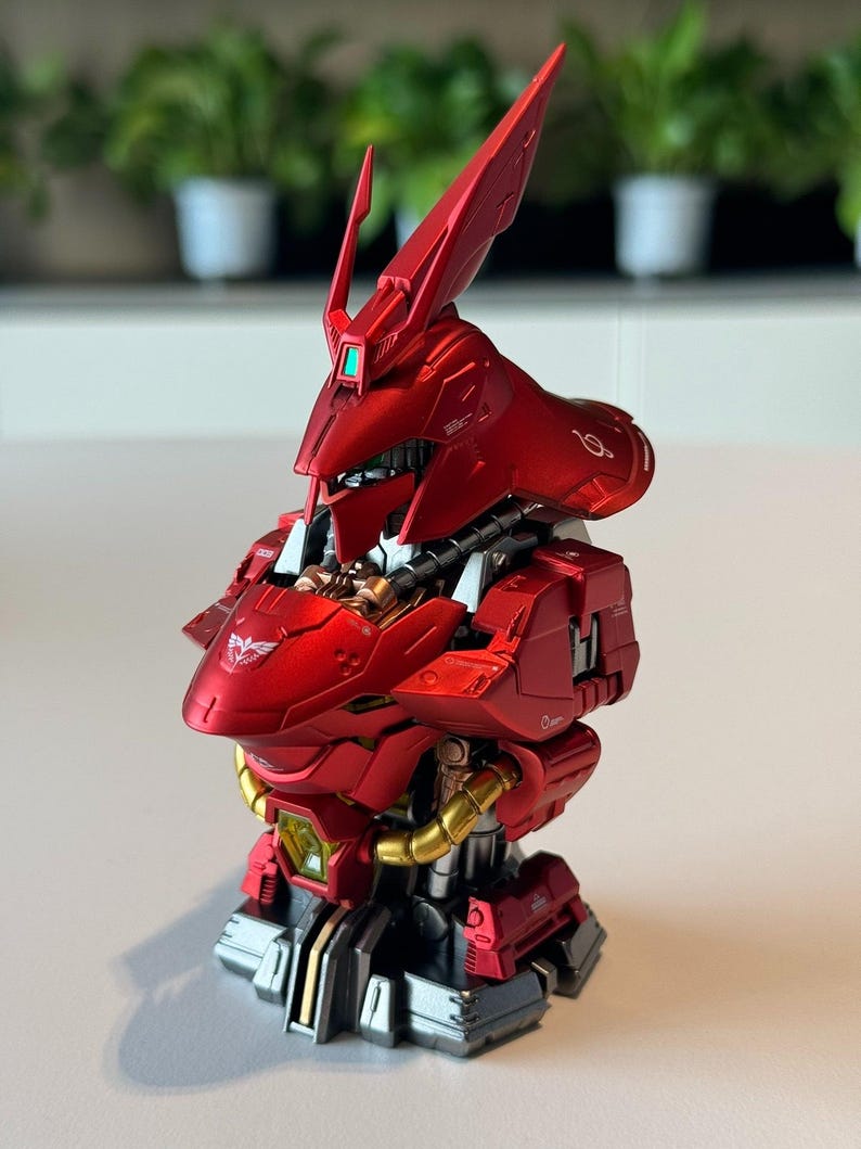 Sazabi Gundam Bust: Built & Repainted Mecha Statue, Paint Gunpla - Etsy